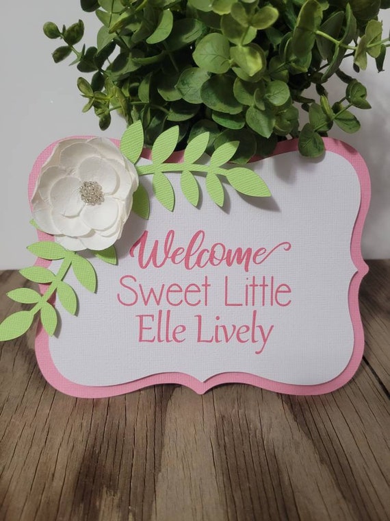 Welcome Baby Girl Tag-diaper Cake Sign-baby Girl - Etsy