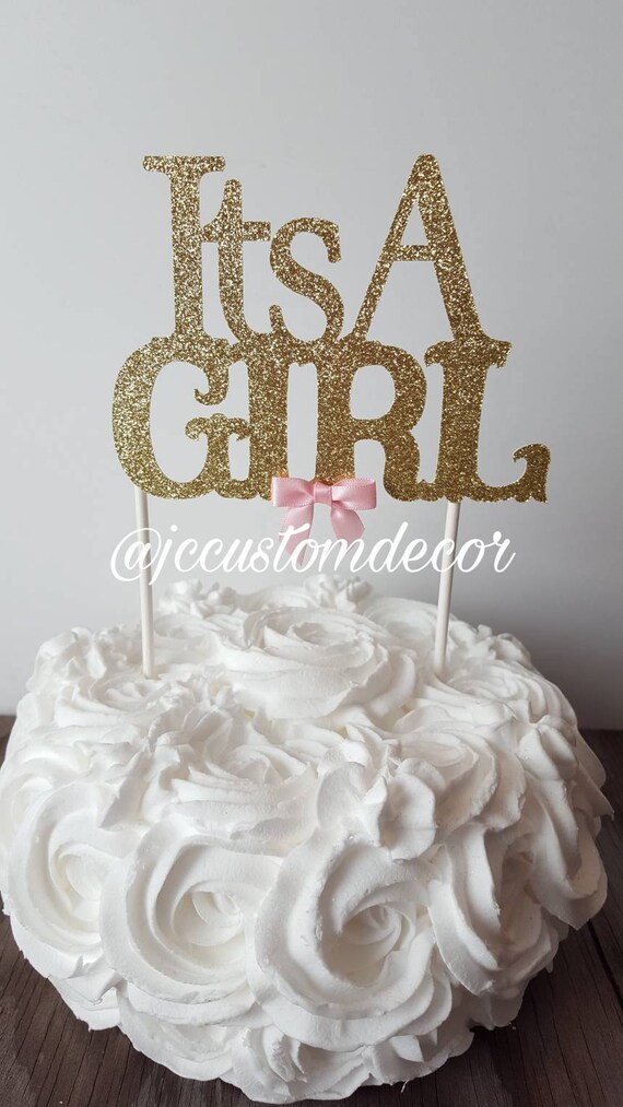 Its A Girl Cake Topper-Its a girl topper-Its a girl glitter | Etsy