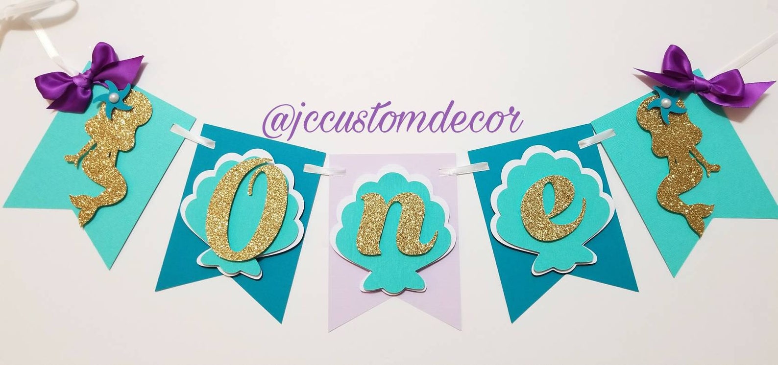 Mermaid Seashell One Banner-mermaid One Banner-under the Sea | Etsy