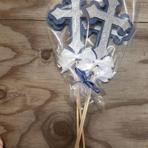 Boy Girl Cross Centerpiece-glitter Cross Picks-cross Centerpiece Picks ...