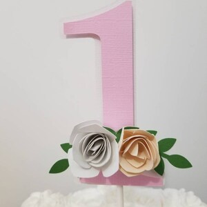 One Cake Topper-age Cake Topper-1 Cake Topper-gold Pink Birthday Cake ...