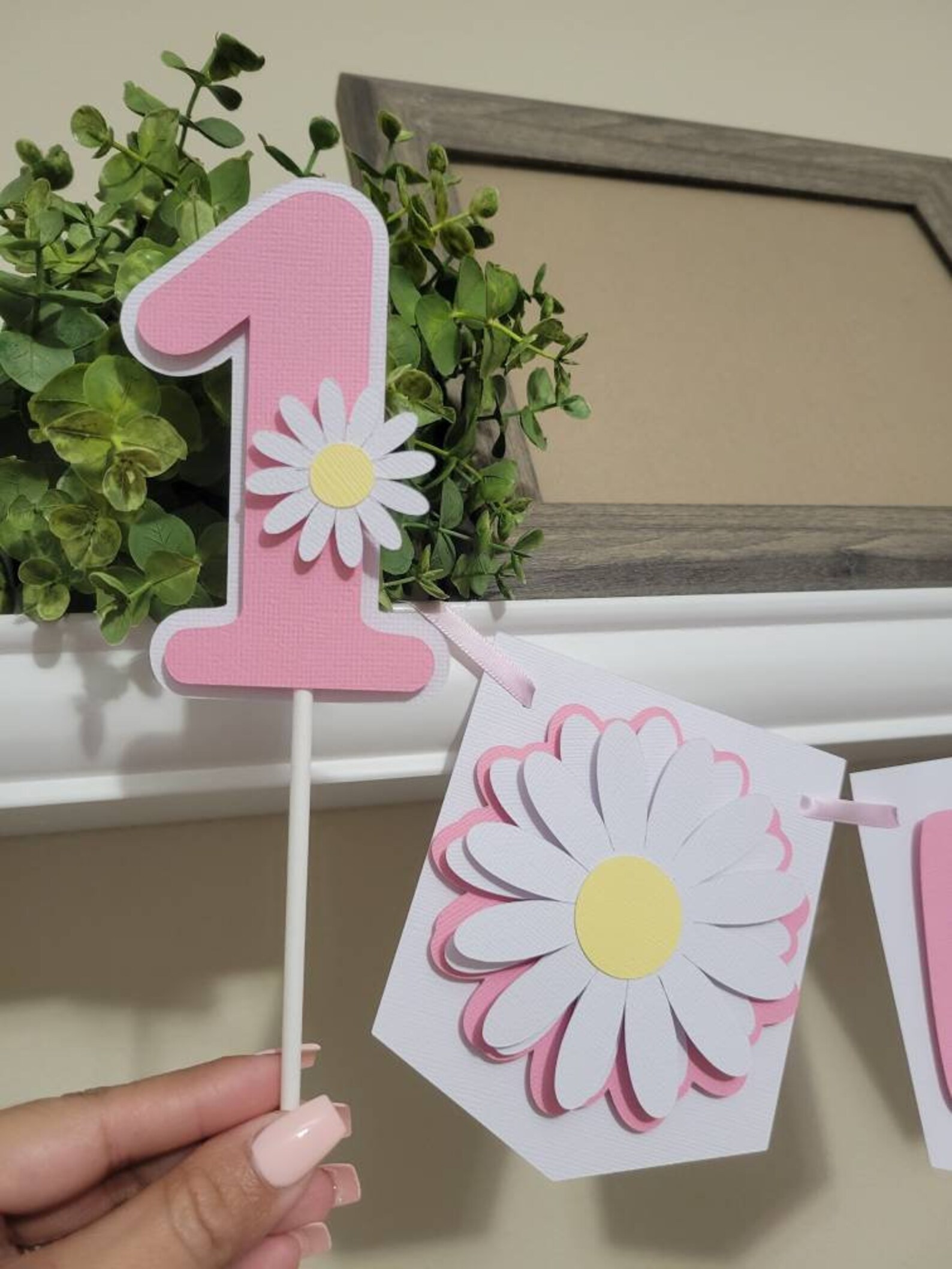 Daisy One Flower Cake Topper-one Daisy Cake Topper-daisy Theme - Etsy
