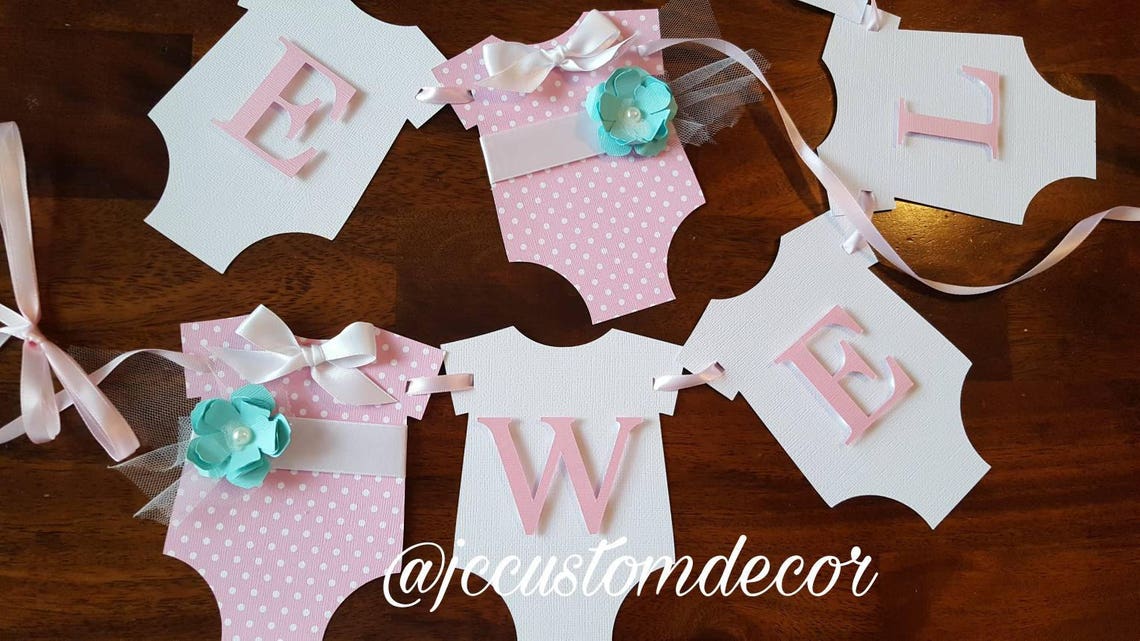 Baby Girl Onesie Banner-its A Girl Shower Banner-baby Girl Shower ...