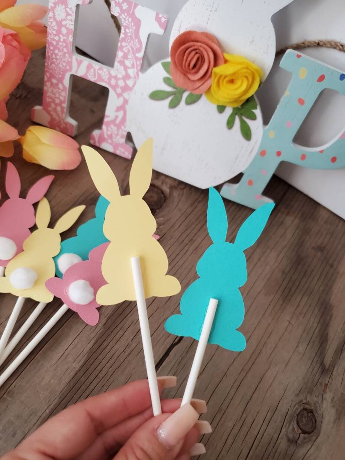 Bunny Cupcake Toppers-bunny Party Cupcake Toppers-easter Bunny | Etsy