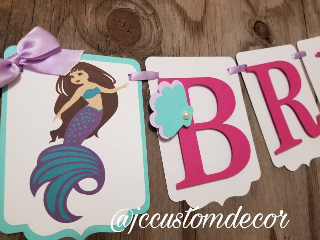Mermaid Under the Sea Banner-mermaid Birthday Banner-mermaid Theme ...