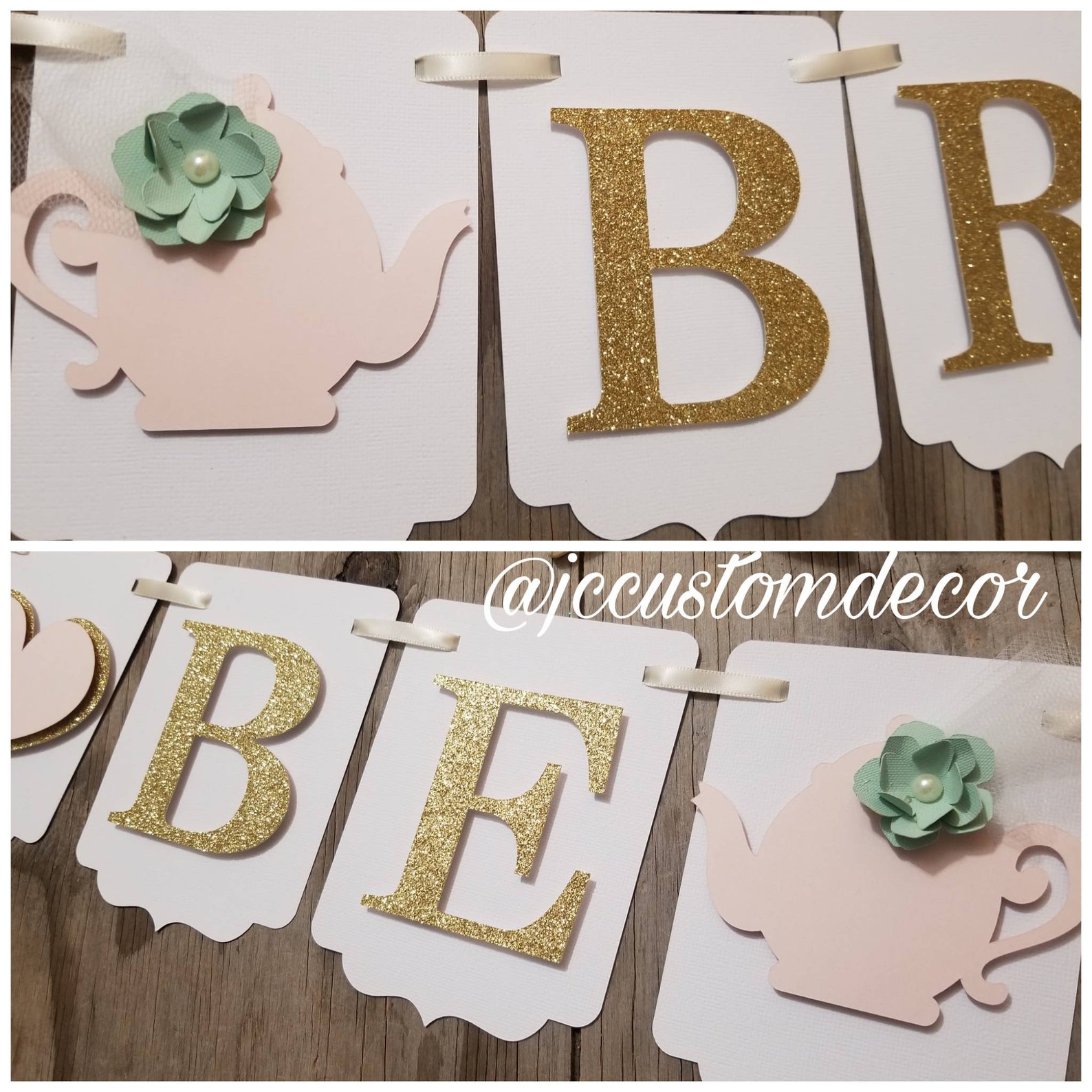 Teapot One Banner-tea Birthday Theme Banner-tea Theme Banner -tea Party ...