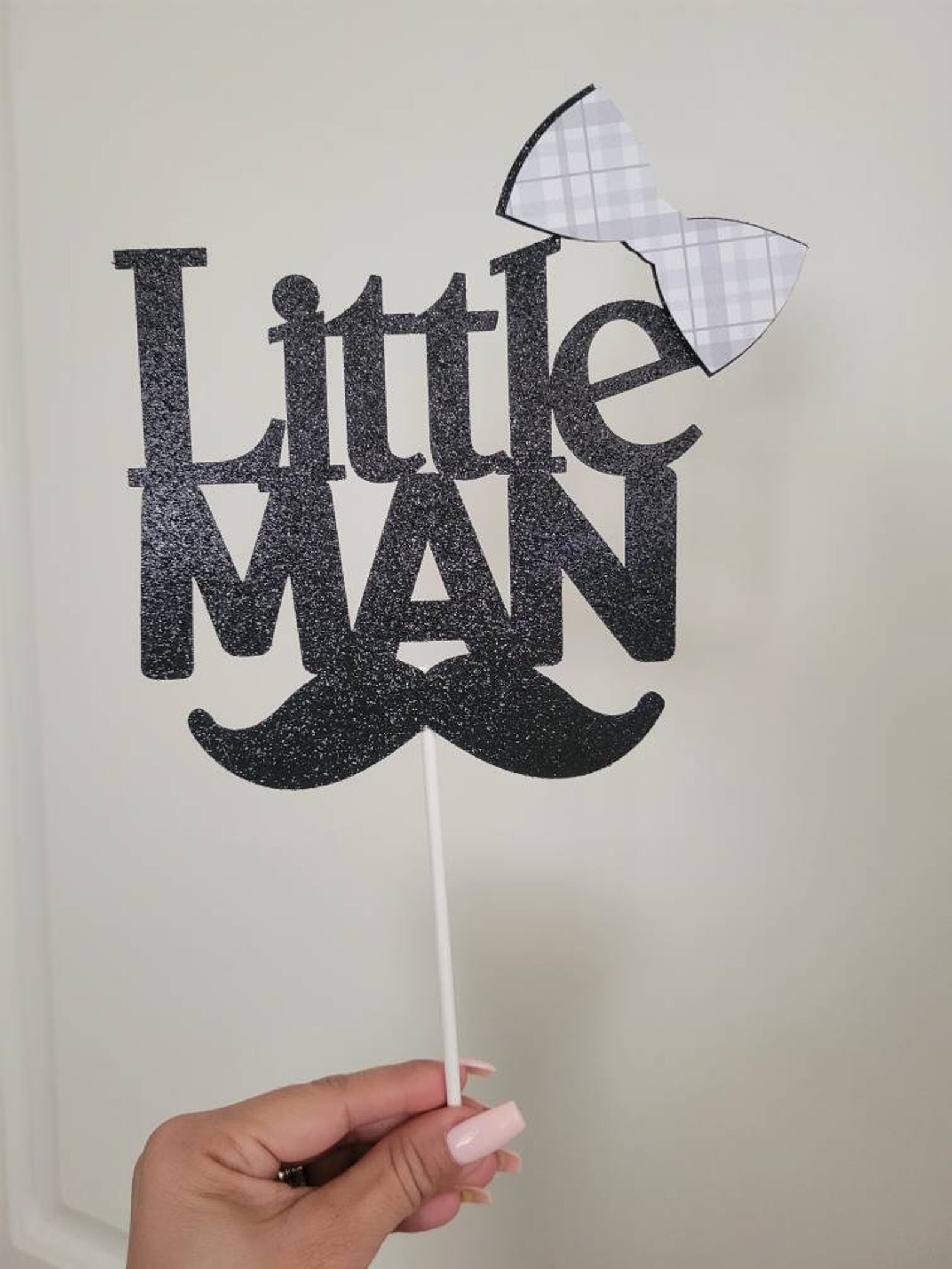 Little Man Cake Topper-bowtie Mustache Cake Topper-little Man Shower ...