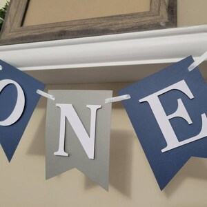 One Navy Blue Grey Boy Banner-one Blue Boy Banner-one Boy Flag Nanner ...