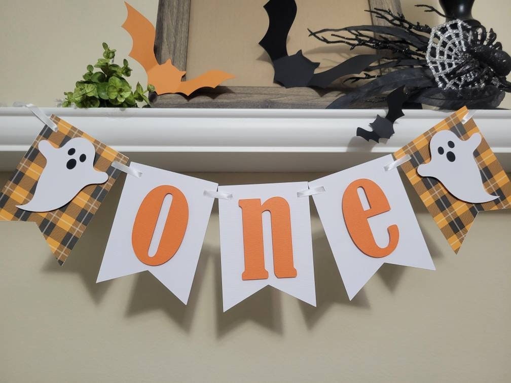 One Ghost Banner-ghost Boy Girl Banner-ghost One Highchair Banner ...