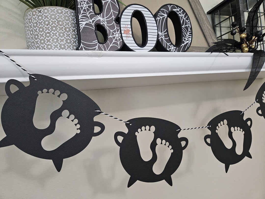 Baby Feet Cauldron Banner-little Feet Baby Shower Cauldron Garland ...