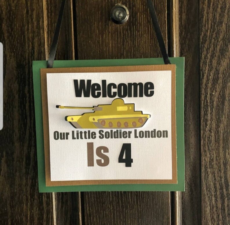 Military Birthday Door Sign Military Party Door Sign Army | Etsy