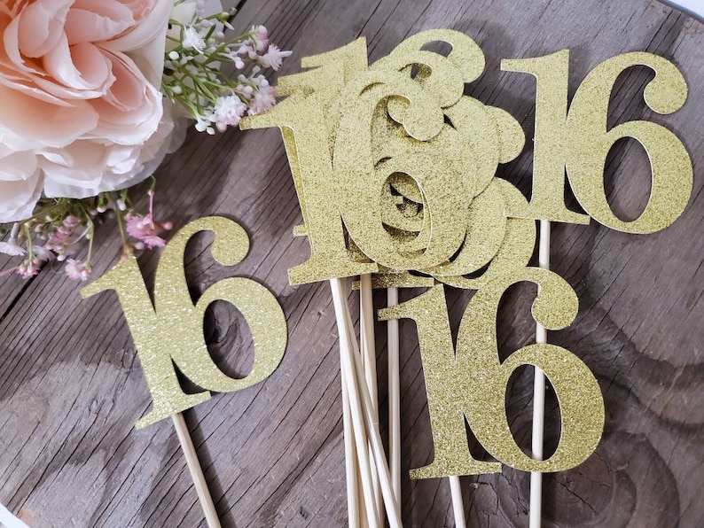 16th Birthday Centerpiece-any Age Number Centerpiece-16 Number | Etsy