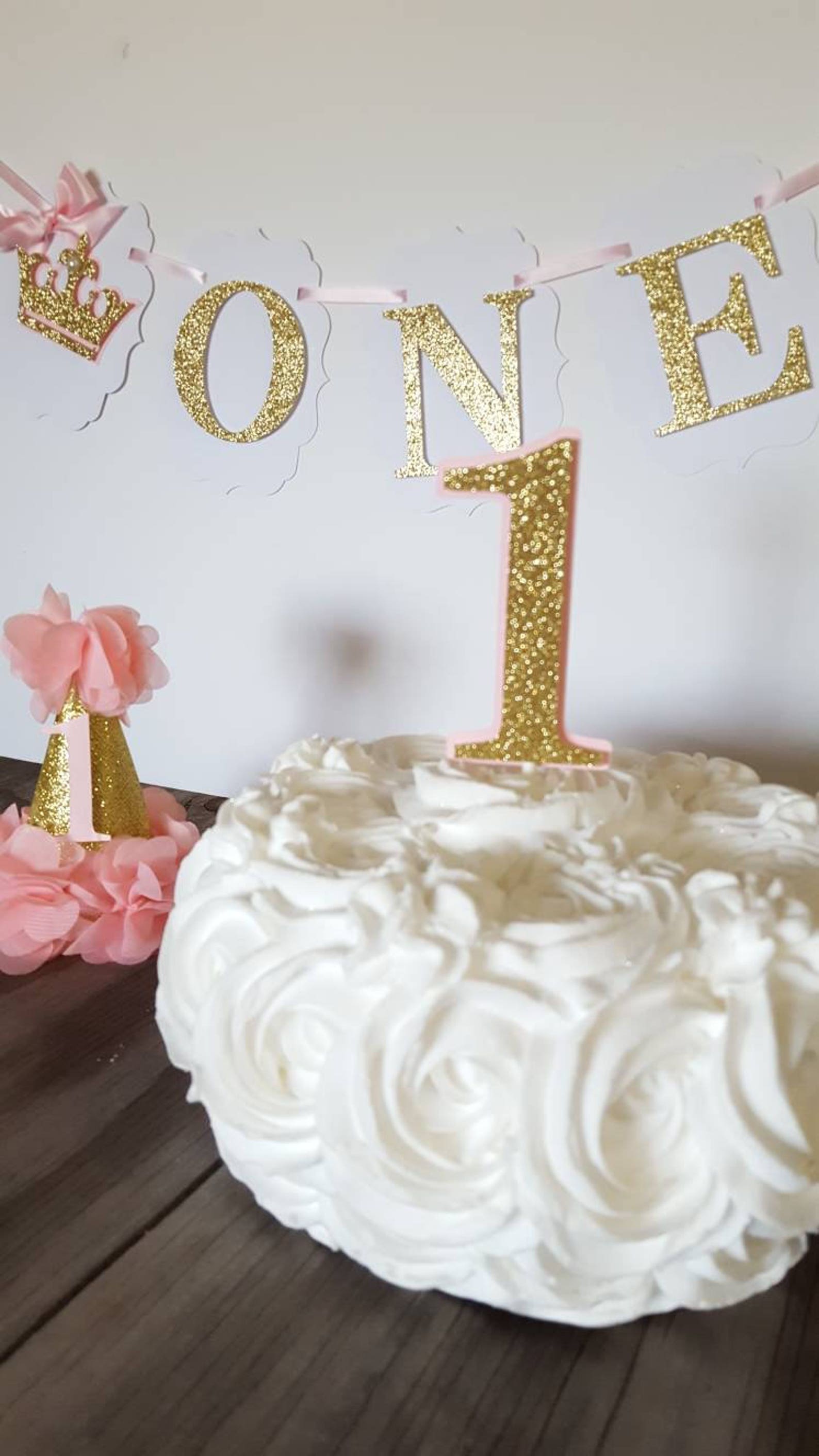 One Gold Silver Cake Topper-one Cake Topper-first Birthday Boy - Etsy