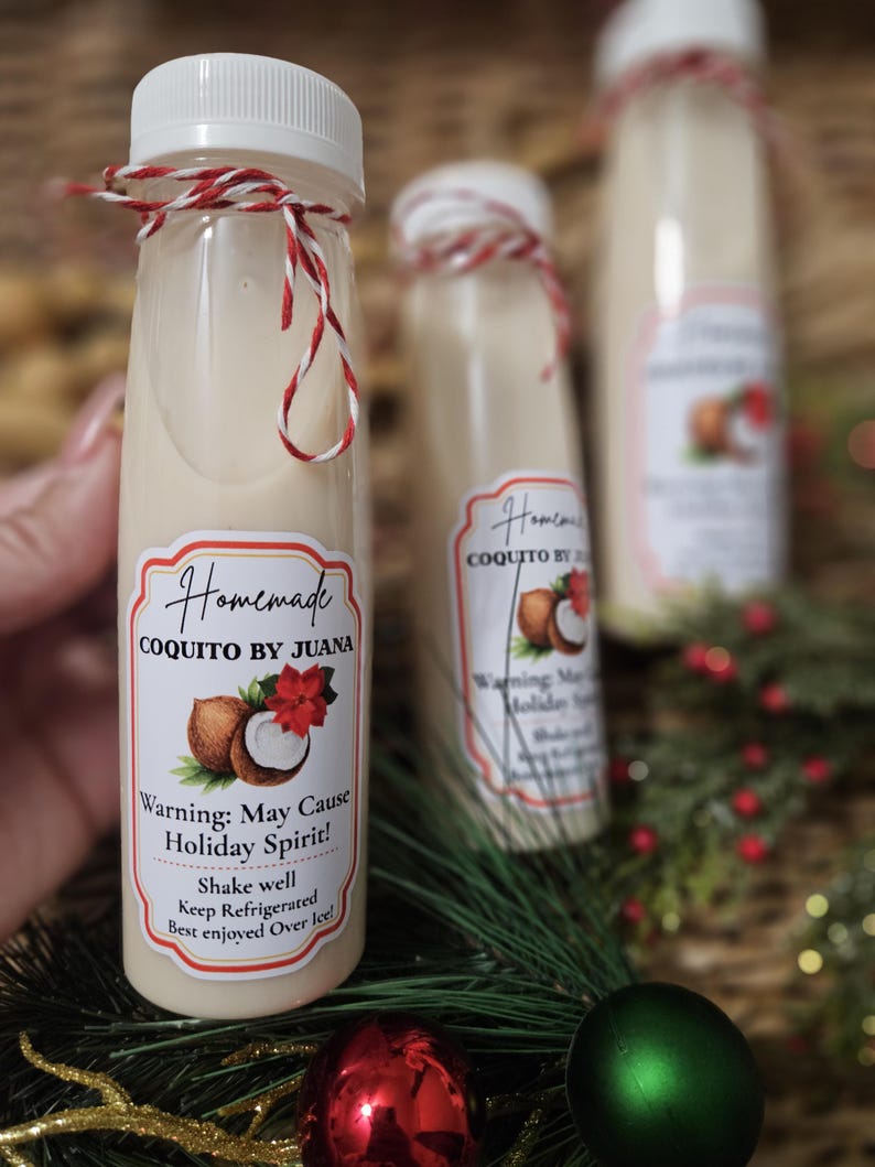Coquito Gift Labels-christmas Coquito Label Tag-holiday Bottle Tags ...