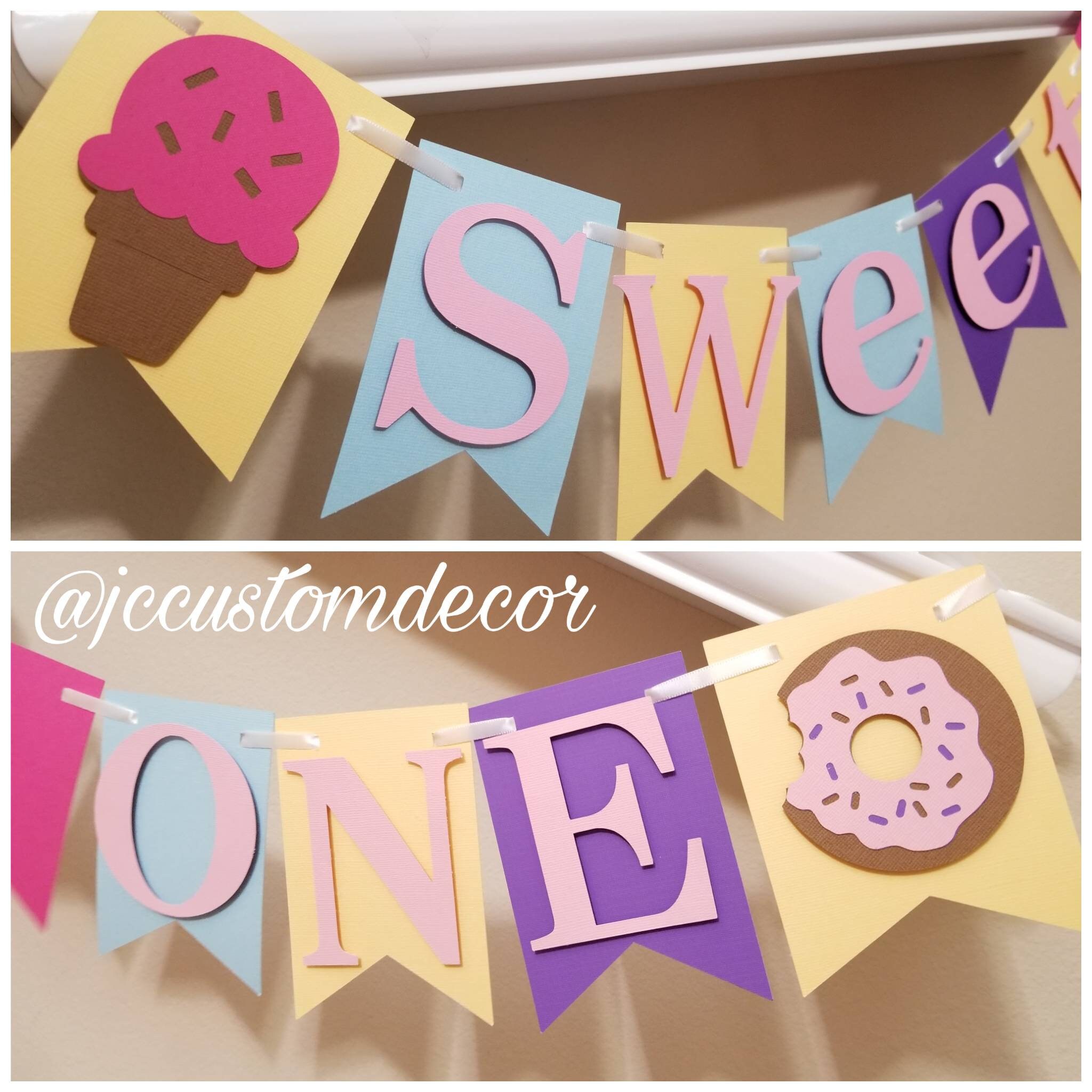 Party Décor Banners & Signs Sweet One girl banner-One girl banner-Ice ...