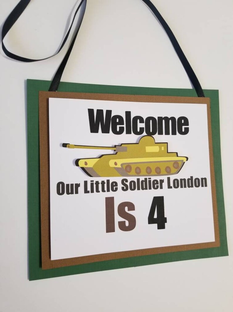 Military Birthday Door Sign Military Party Door Sign Army | Etsy