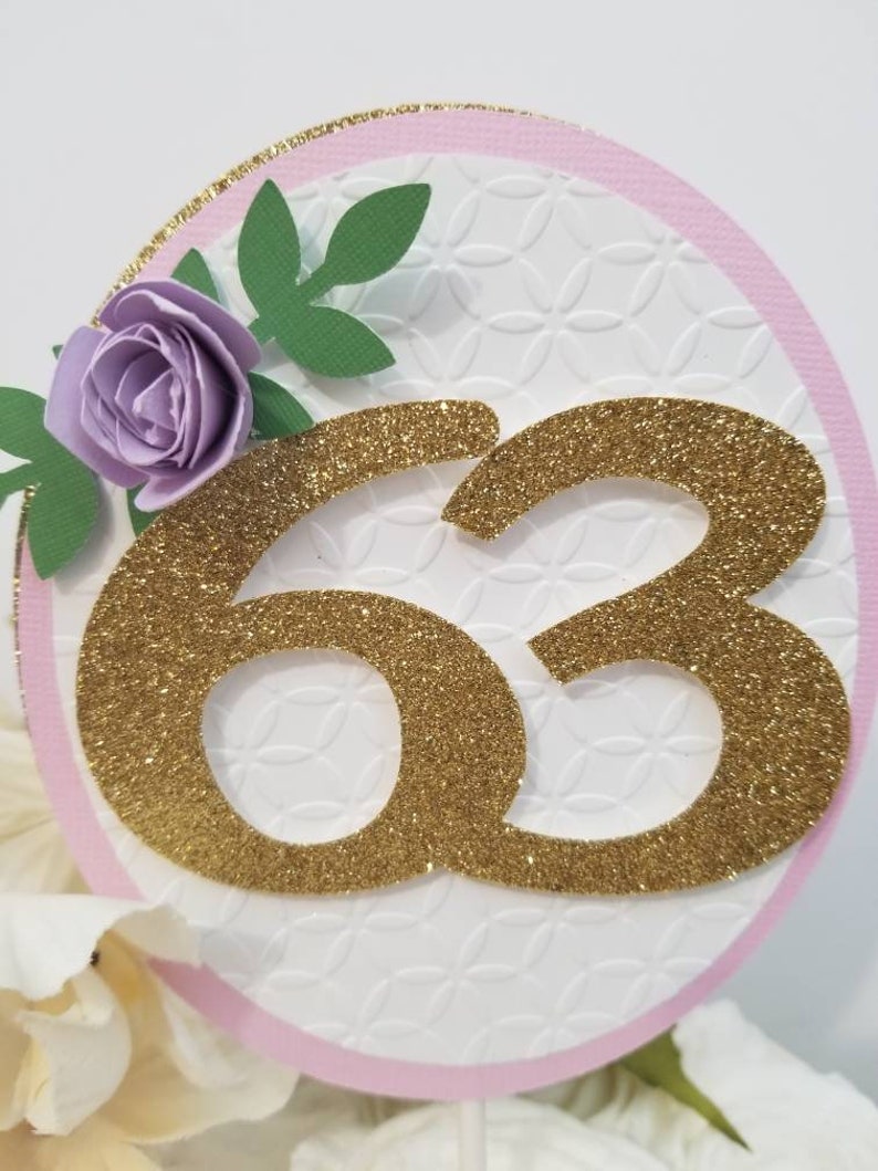 60 cake topper-Age cake topper-glitter age cake topper-63 cake | Etsy