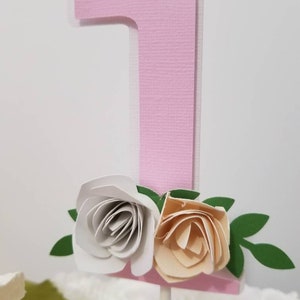 One Cake Topper-age Cake Topper-1 Cake Topper-gold Pink Birthday Cake ...