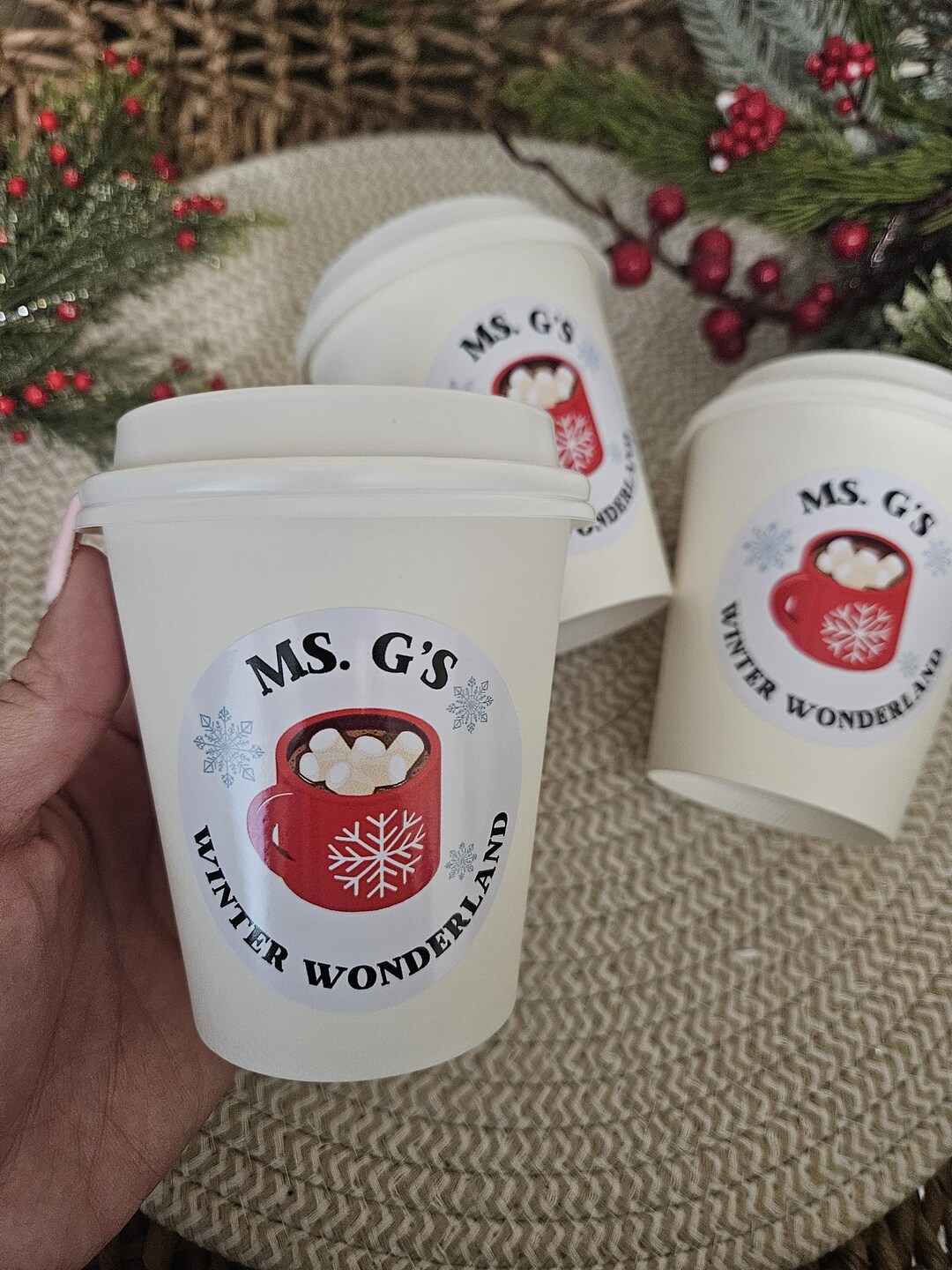 Hot Cocoa Bar Classroom Teacher Personalized Party Paper Cups-hot ...