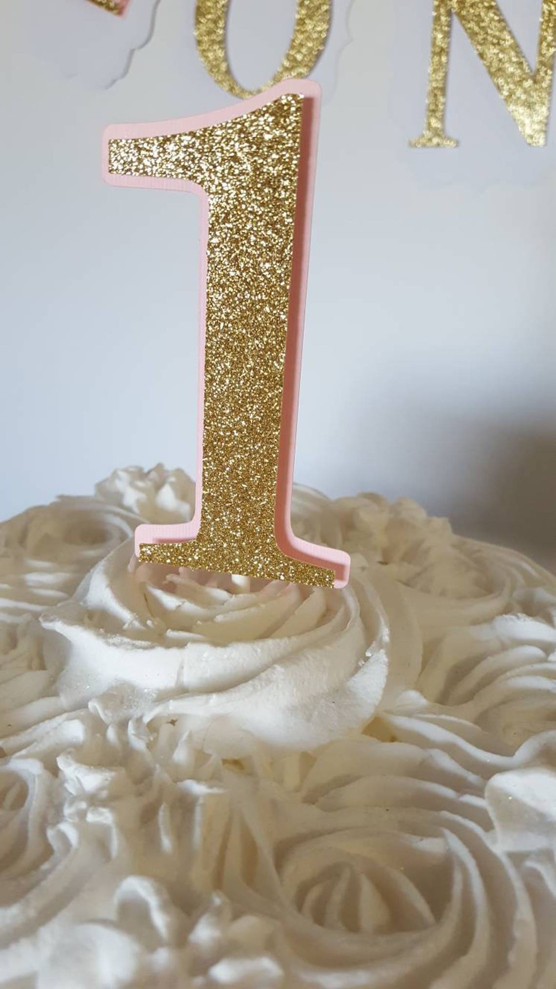 One Gold Silver Cake Topper-one Cake Topper-first Birthday Boy - Etsy