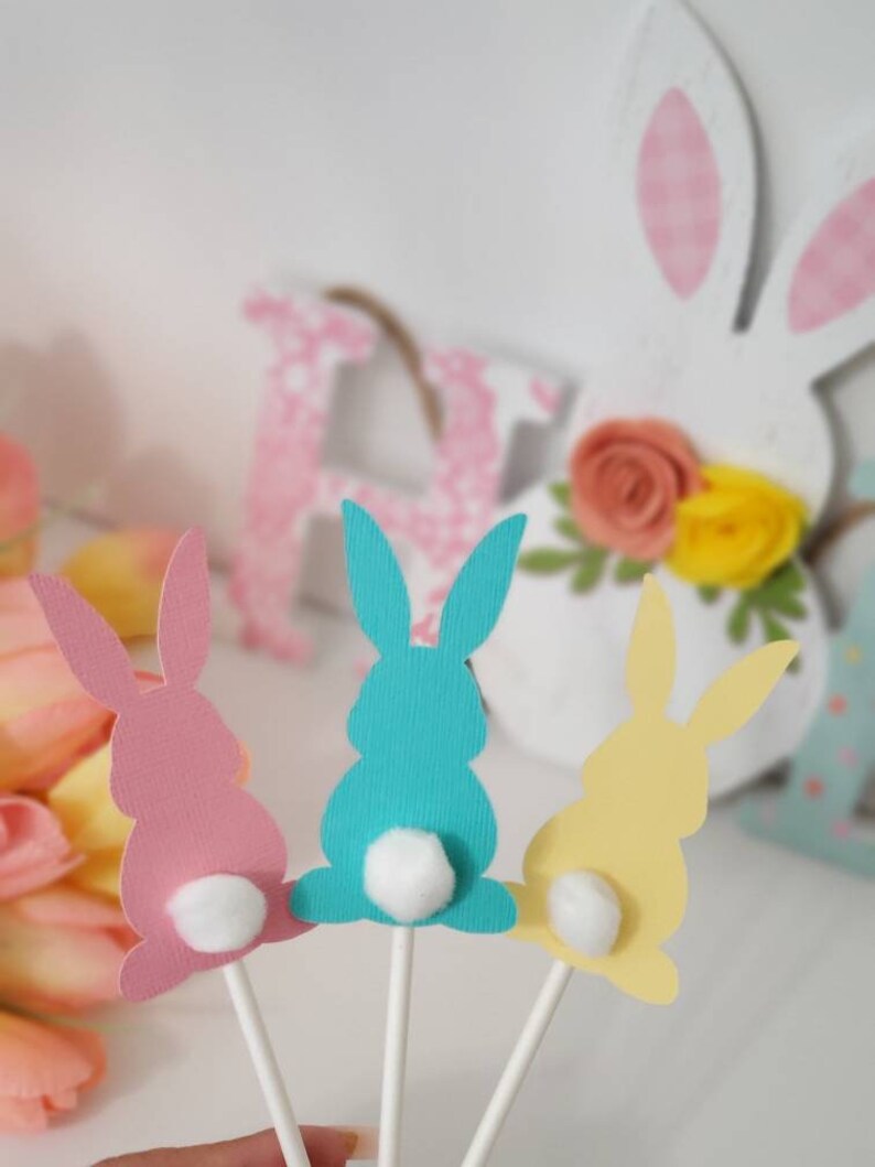 Bunny Cupcake Toppers-bunny Party Cupcake Toppers-easter Bunny | Etsy