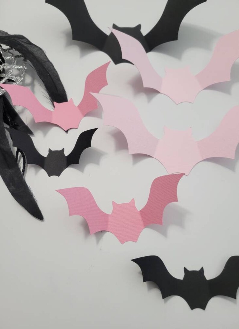 Cute Halloween Bats Wall Decor-3d Paper Wall Bats-pink Black - Etsy