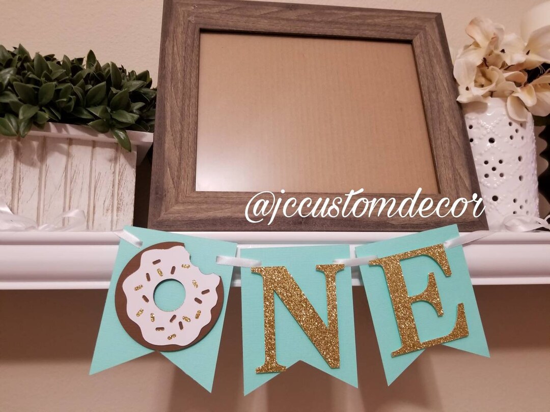 Donut Birthday Banner- One Donut Banner-boy Girl Donut Highchair Banner ...