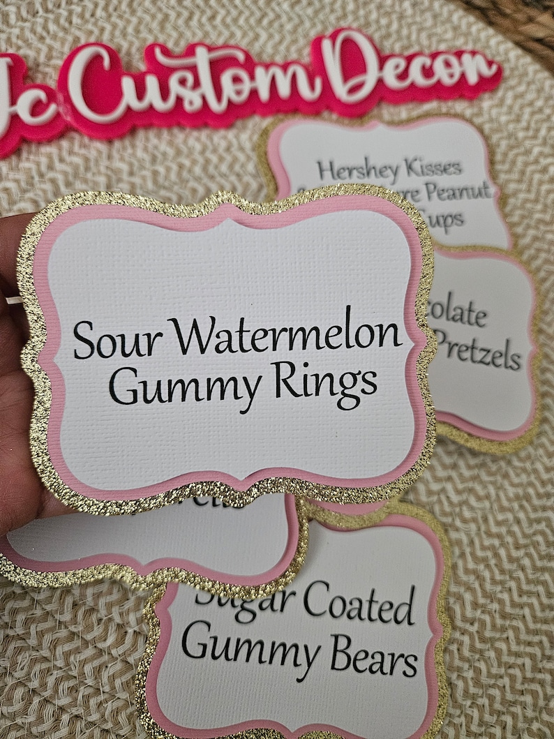 Candy Sweet Table Tags-dessert Table Cards-dessert Table Tags-candy ...