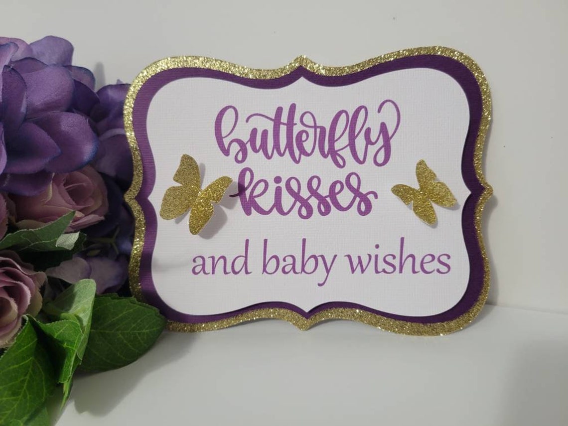 Butterfly Kisses and Baby Wishes Diaper Cake Tag - Etsy