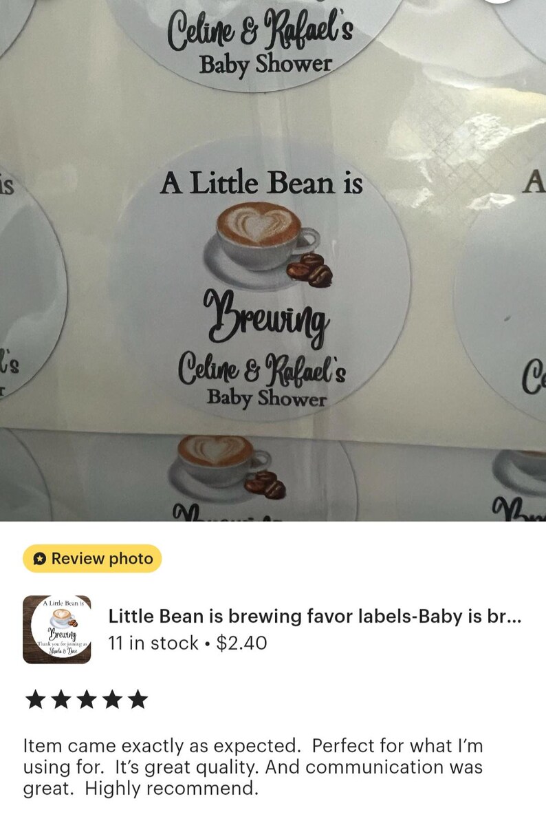 Little Bean is Brewing Favor Labels-baby is Brewing Coffee Bag Labels ...