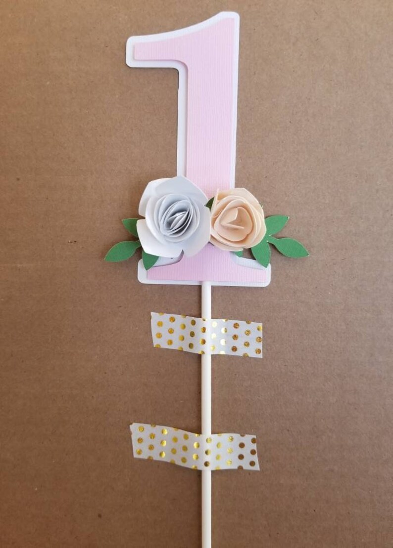 One Cake Topper-age Cake Topper-1 Cake Topper-gold Pink | Etsy
