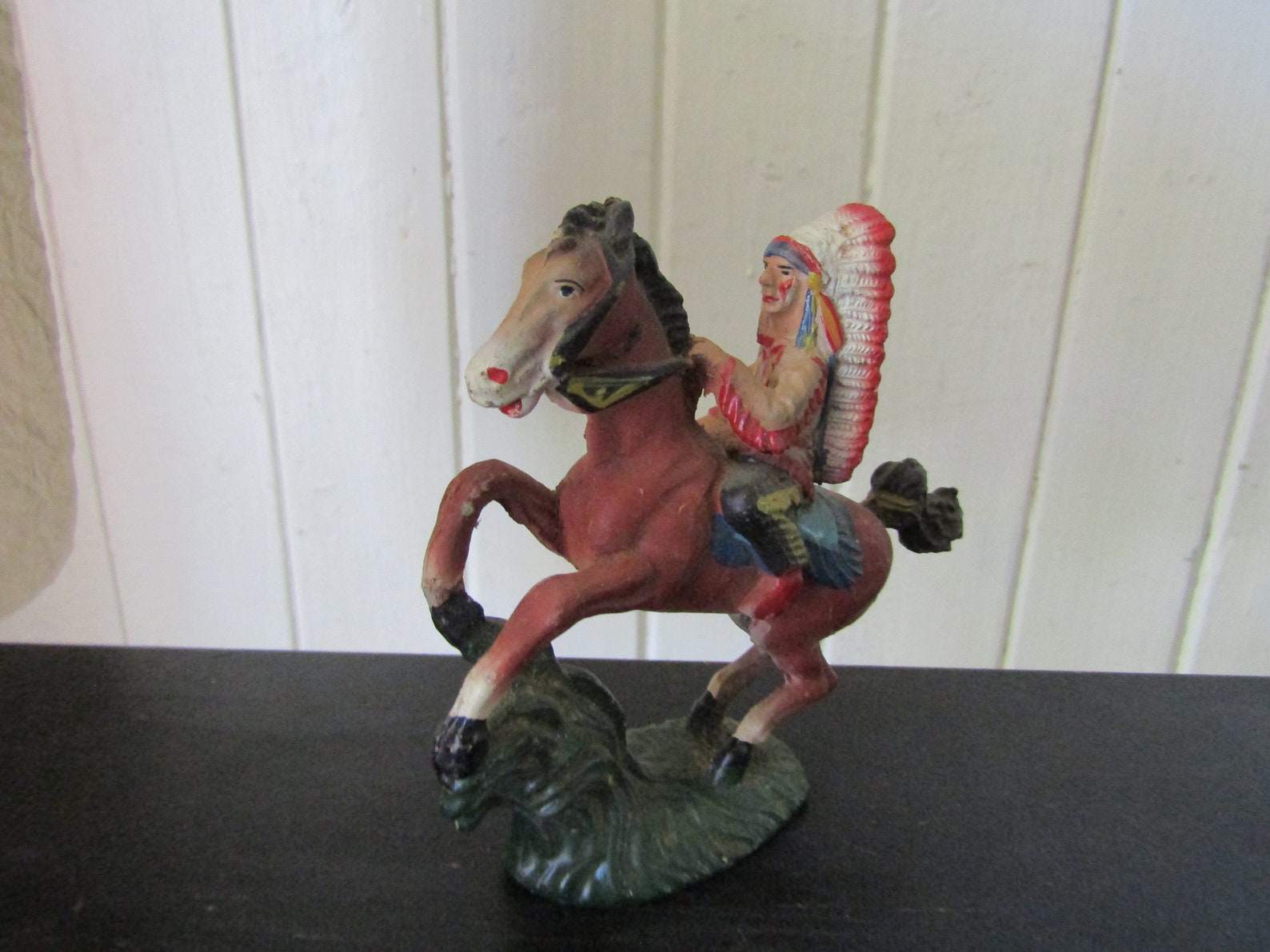 Leyla Toy Native American Chief on Horseback, Vintage Toys, Old West ...