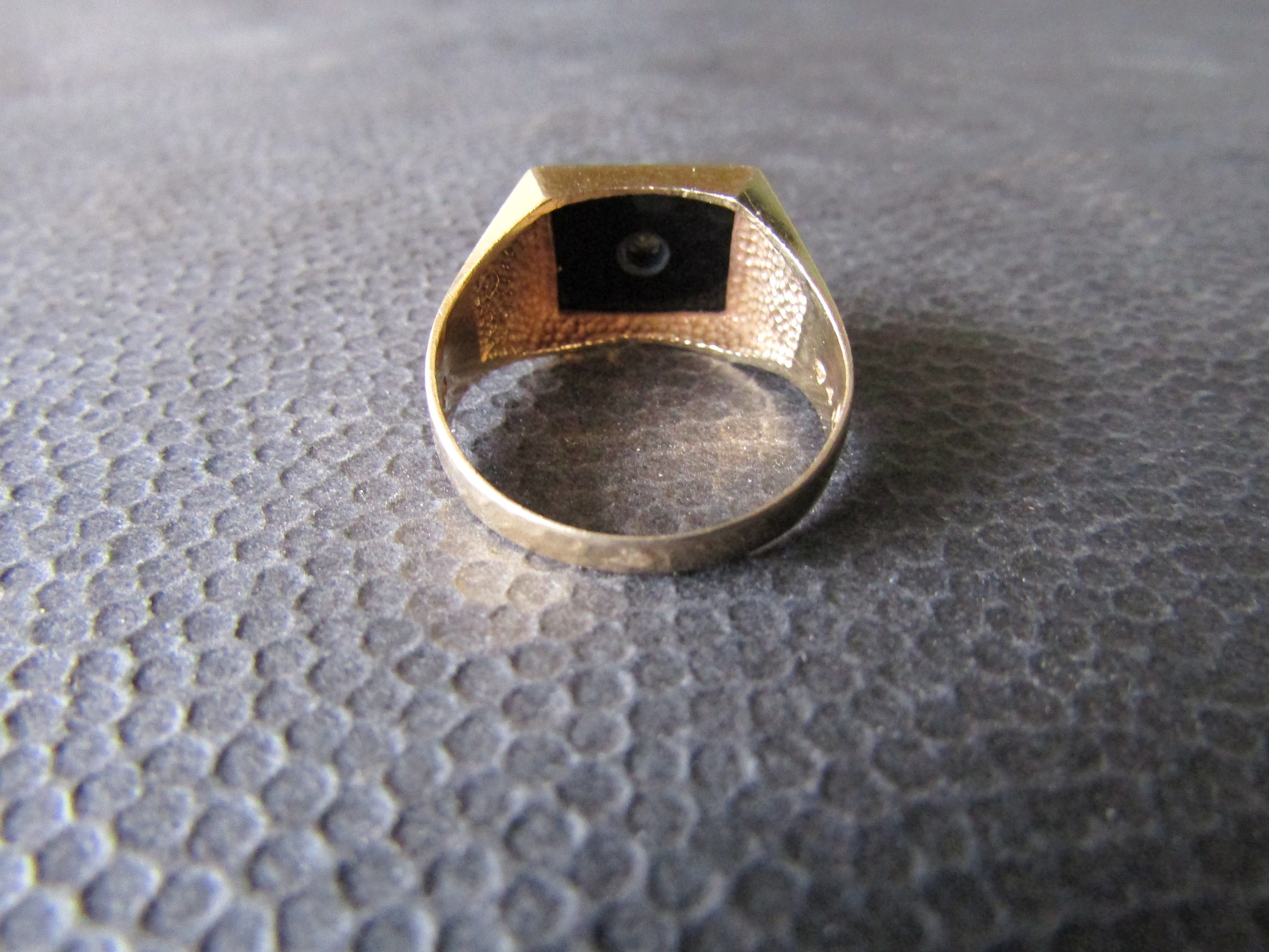 Gold Onyx Signet Ring Sz 10 1/4 Onyx Diamond Gold Ring - Etsy