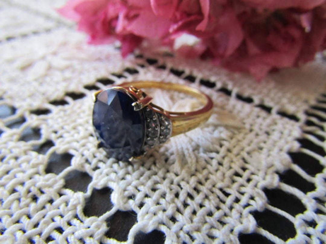 Sterling Silver Dress Ring Size 10 1/2, Cocktail Ring Sz 10.5, Faux ...