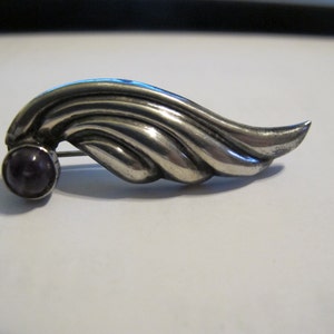 Art Deco Amethyst Wing Pin - Etsy