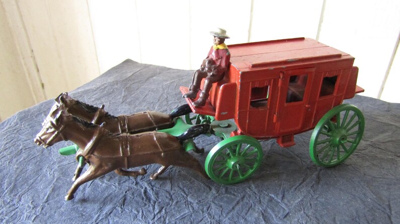 Antique Toy Stage Coach, Old West Toys, Wild West Vintage Cast Iron ...