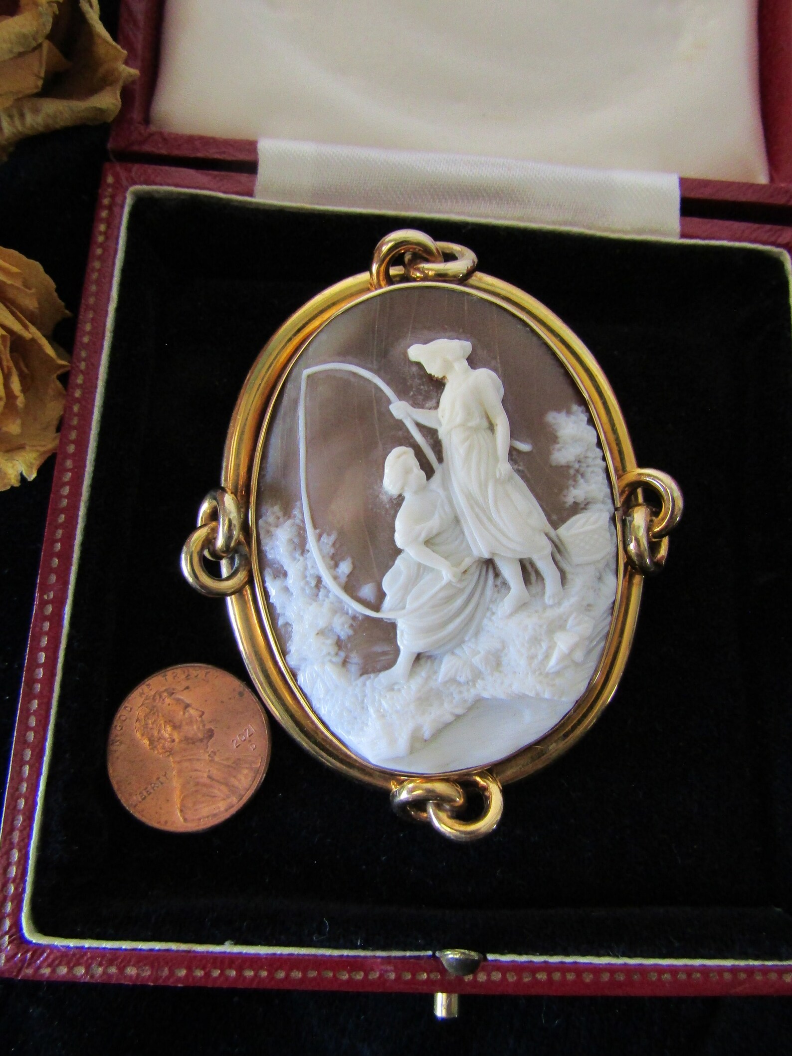 Very Rare Shell Cameo Set in 15 Kt. Gold Persian Cameo - Etsy