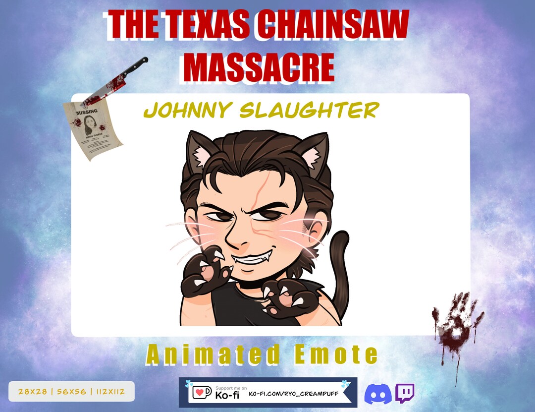 Gesto animado de Johnny Slaughter Kitty / Gesto de la masacre de Texas ...