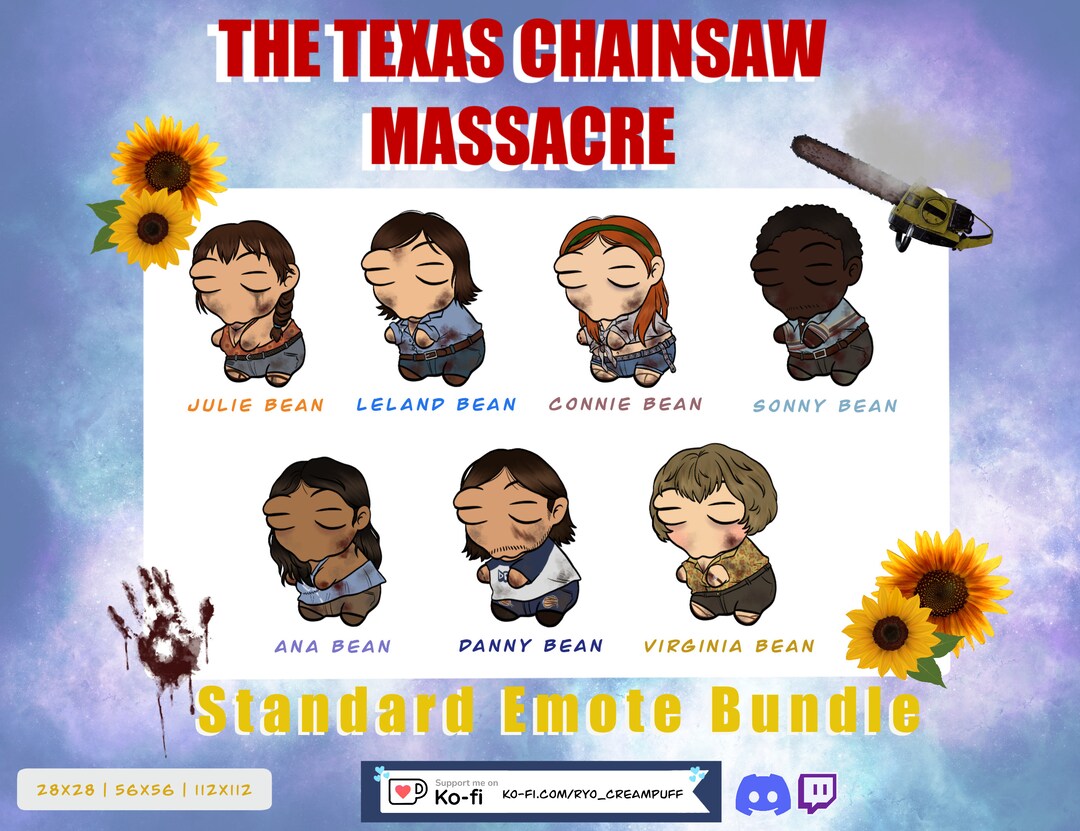 TCM Victim Bean Emote Bundle Texas Chainsaw Massacre Emote Twitch Emote ...