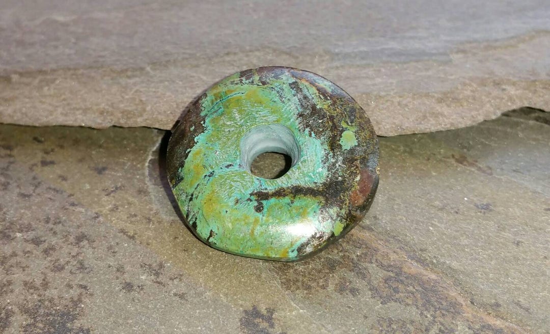 NATURAL TURQUOISE Donut Shaped Bead - Etsy