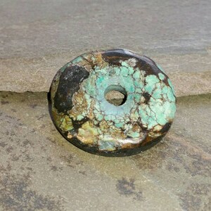 VINTAGE NATURAL TURQUOISE Donut Shaped Bead - Etsy