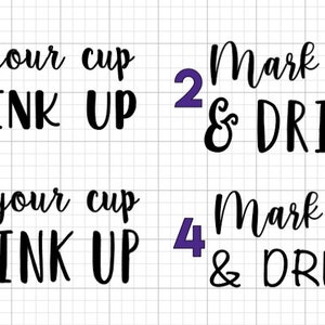 Mark Your Cup and Drink up Decal // Solo Cup Labels // Drink up Label ...