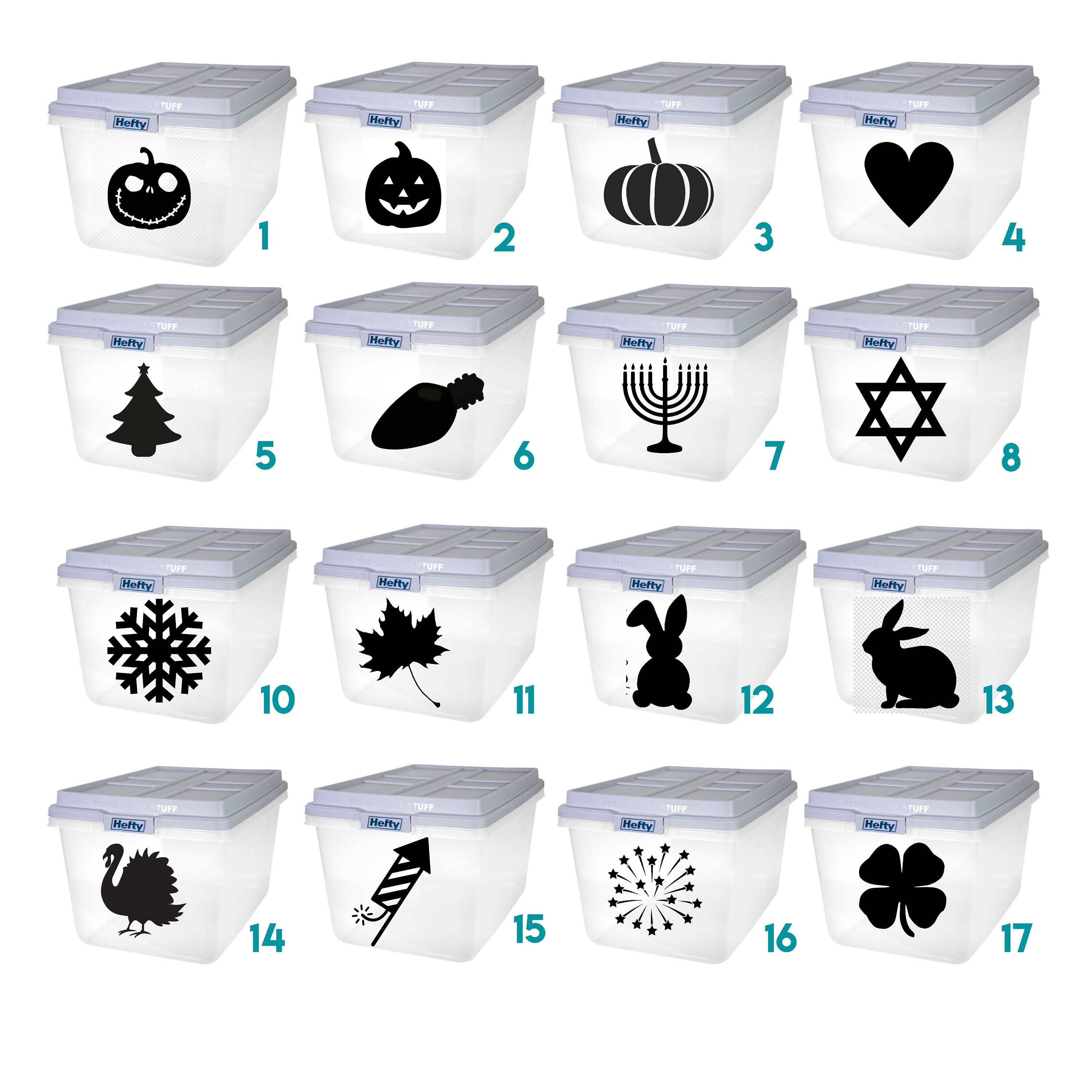 Custom Storage Tub Labels - Picture Decals for Tubs - Picture Labels ...