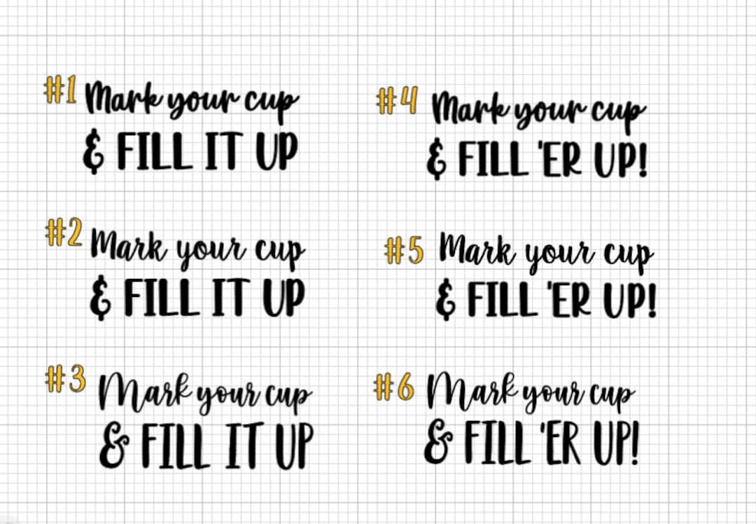 Mark Your Cup and Fill It up Decal // Solo Cup Labels // Drink up Label ...
