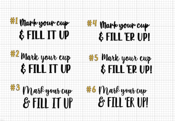 Mark Your Cup and Fill It up Decal // Solo Cup Labels // Drink | Etsy