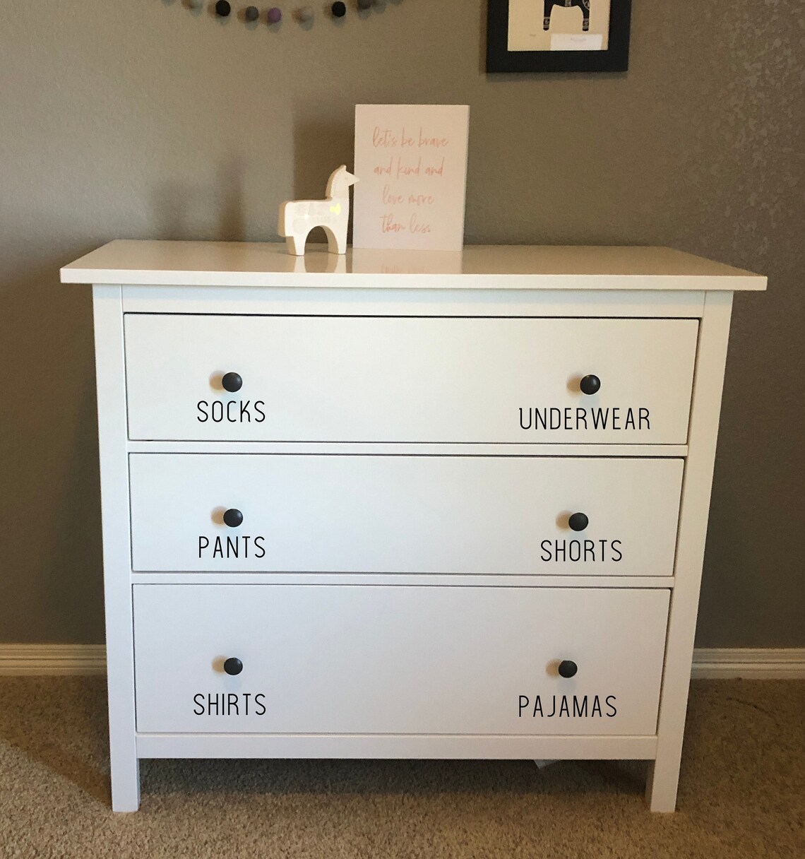 12 Kids Dresser Labels Set of 12 Custom Labeling for - Etsy