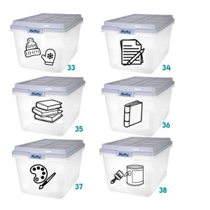 Custom Storage Tub Labels - Picture Decals for Tubs - Picture Labels ...