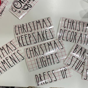 Custom Tub Labels - Custom Organizing Stickers - Storage Tub Decals ...