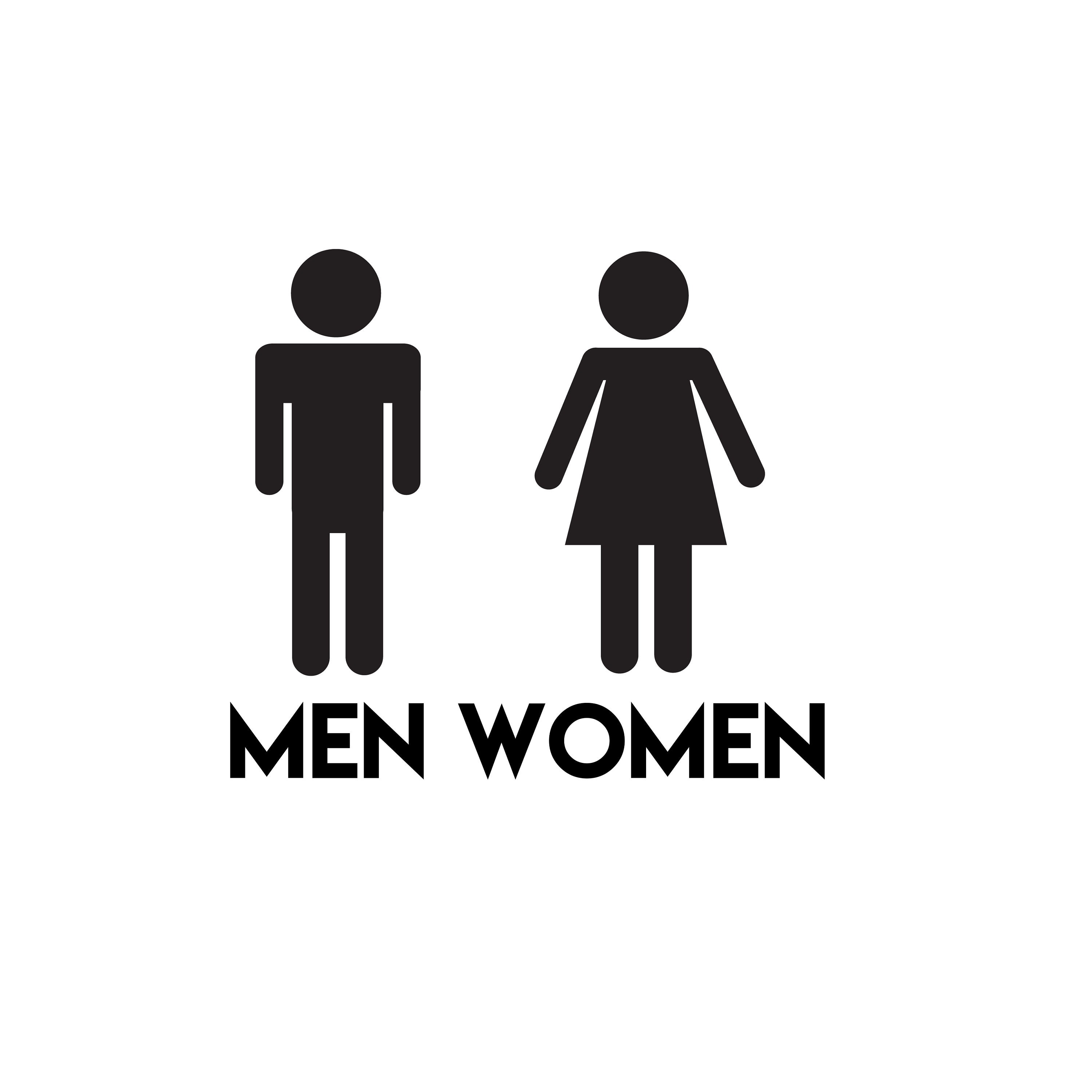 Men & Women Stickers // FREE SHIPPING in US. Label Bathroom | Etsy
