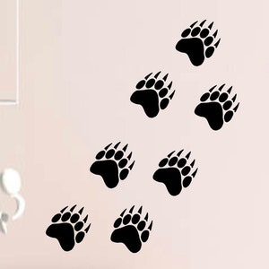 Bear Track Stickers - 6 Stickers - FREE SHIPPING in US- Bear Foot Print ...